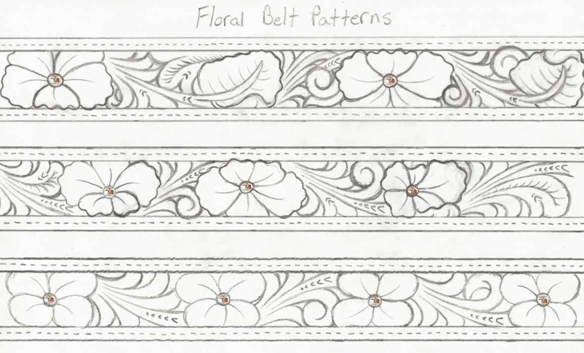 Floral Belt Patterns #1 (Printable Patterns) – Girty Leather Co.